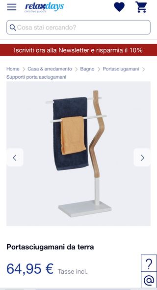 Portasciugamani da terra RELAXDAYS