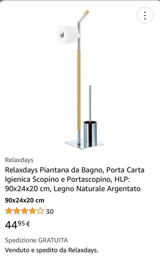 Pianta da Bagno RELAXDAYS legno e acciaio
