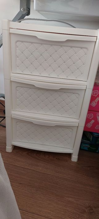 cassettiera bianca plastica 3 scomparti 