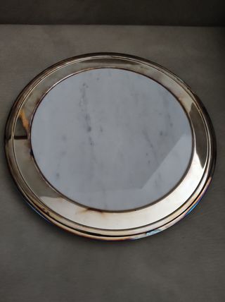 vassoio con marmo silver plated on brass argente