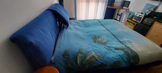 LETTO MATRIMONIALE ALCANTARA BLU