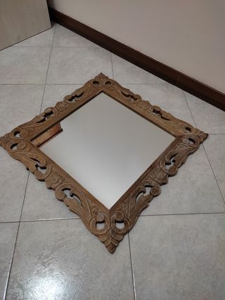 specchio in legno 60x60