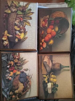 Set di 4 quadretti in stile rustico