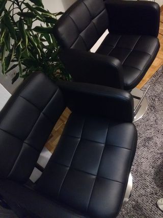 coppia di sedie tipo bar in pelle