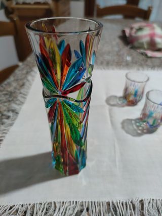 vasetto+due bicchierini Murano 