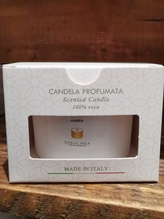 Candela profumata 100% soia fragranza Ambra
