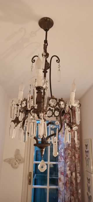 lampadario a gocce in cristallo