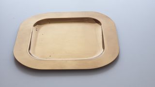 piatto ottone quadrato Modernariato 