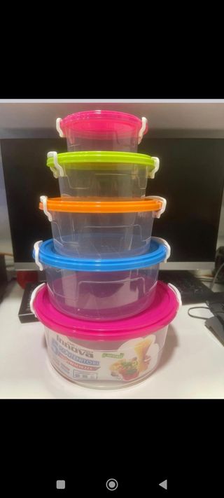 set contenitori con chiusura ermetica 5 pezzi 