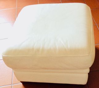 Poggiapiedi in vera pelle bianca