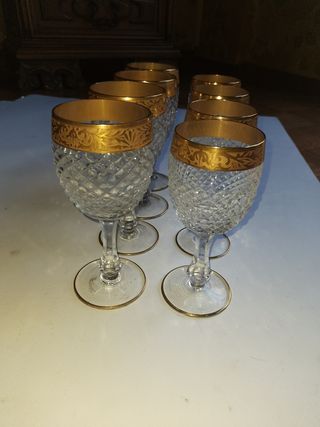 8 bicchieri bordo dorato