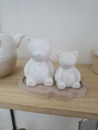 sale e pepe orsetti mamma e figlio in ceramica