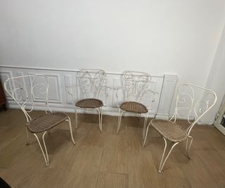 Set 4 sedie in ferro anni 50