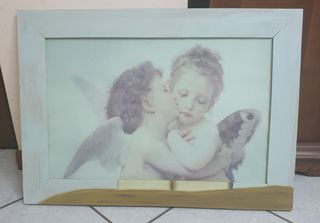 Quadro "Angeli" fatto a mano con cornice il legno 