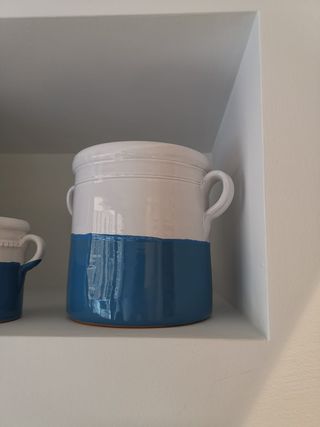 Capasa ceramica artigianale pugliese h22 d20 bianc