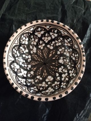 Piatto Ciotola vintage anni 80 etnico ceramica 