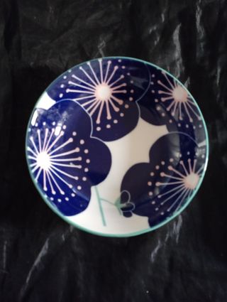 Piccola ciotola ceramica floreale blu turchese 