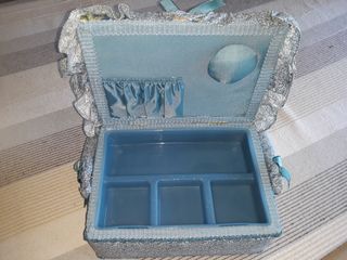 COFANETTO DA CUCITO  COLOR AZZURRO