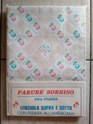 Completo lenzuola con federa 100% cotone nuovo 