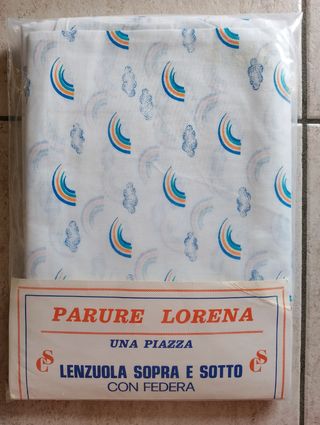 Completo lenzuola con federa 100% cotone nuovo