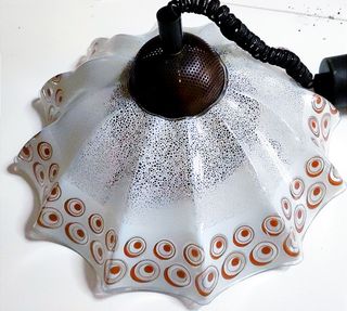 Lampadario vintage Vetro e legno