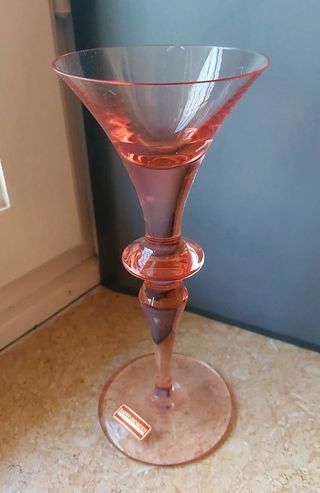 Vaso in cristallo rosa Saint-Jacques cristalleria