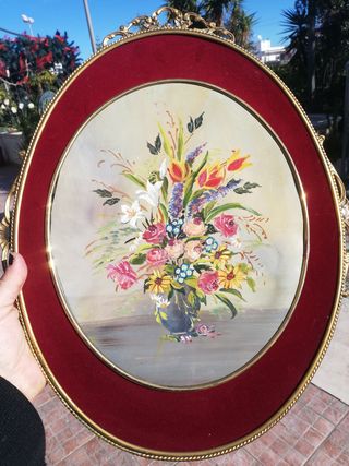 quando antico cornice ottone ovale