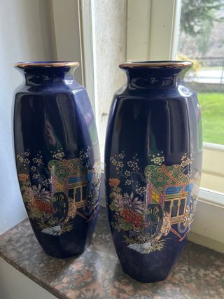 Coppia di vasi fine cobalt 