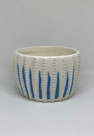 Vasetto artigianale decorato a mano in ceramica