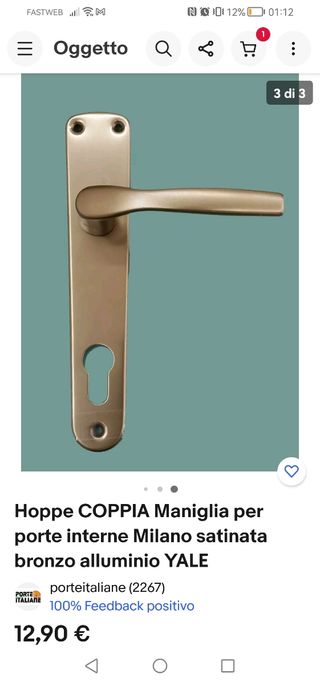 Maniglie porte Ghidini bronzo