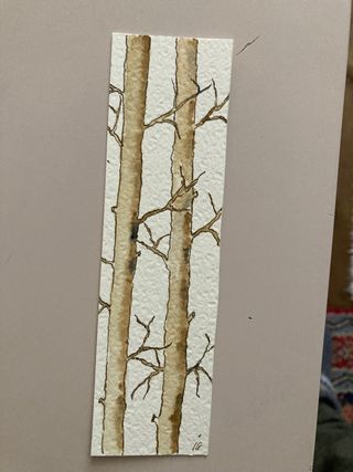 Segnalibro ad acquerello con alberi 