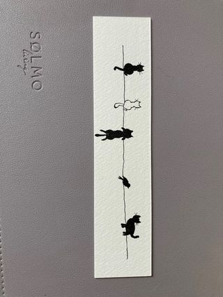 Segnalibro a china gatti e uccellino