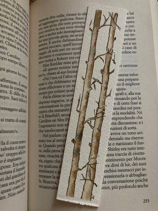 Segnalibro ad acquerello originale alberi