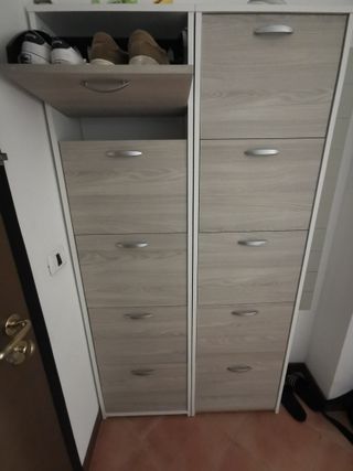 Scarpiere bianco e olmo