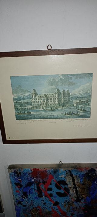 quadro antico raffigurante città 