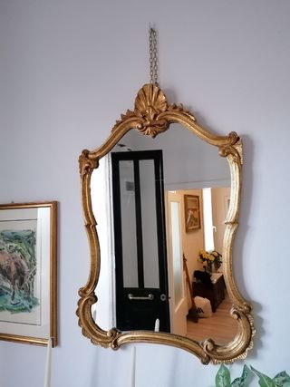 Specchio vintage cornice in ottone