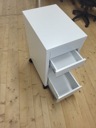 MICKE Cassettiera con rotelle, bianco, 35x50x75 cm