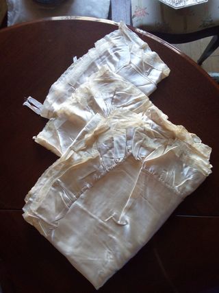 Lenzuolo e 2 Federe Originali anni '20 Seta e Lino