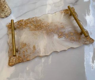 vassoio oro e bianco 