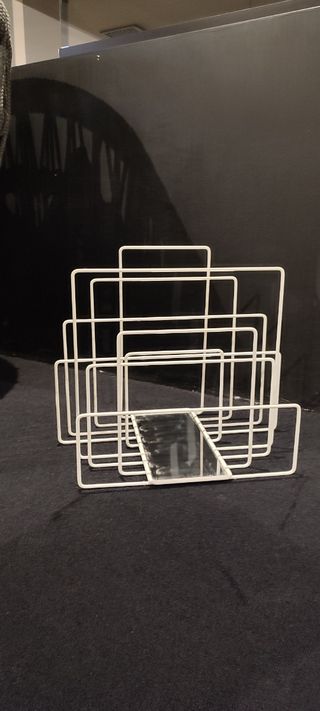 portariviste bianco metallo e specchio