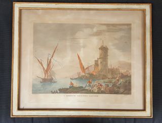 Stampa "Arrivo ad un porto fortificato"