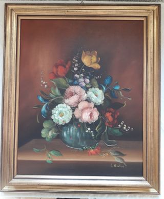 Quadro firmato - Bouquet di fiori colorati