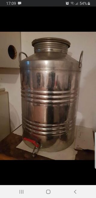 fusto olio acciaio inox con rubinetto