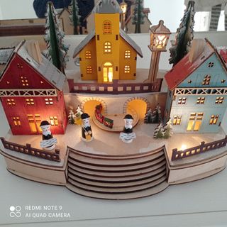 paesaggio invernale in legno 