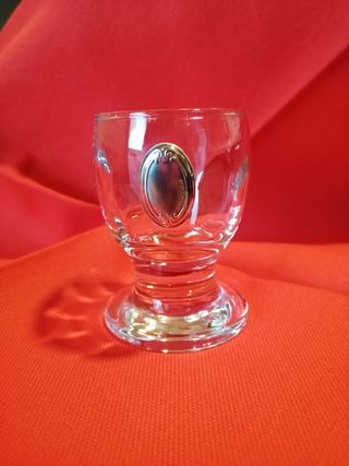 6 bicchieri da liquore con placchetta in argento 