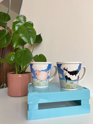 Set due tazze mucca e maiale