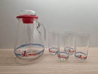 Set Caraffa Brocca con Porta Ghiaccio + 4Bicchieri