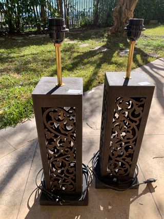 Coppia Lampada in legno artigianali