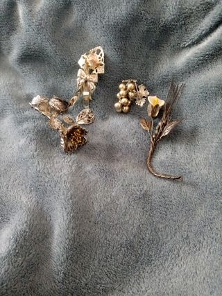 oggetti floreali da decoro argentati art 108