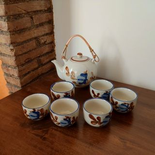 Servizio da thè in ceramica decorata